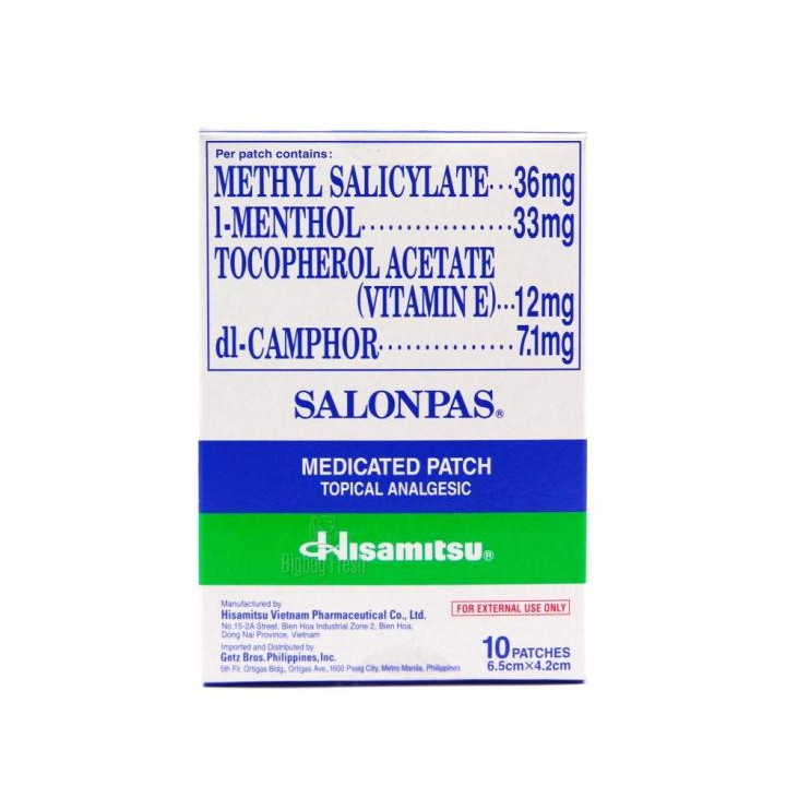 SALONPAS Methyl Salicylate / L-Menthol / Tocopherol Acetate / Dl ...
